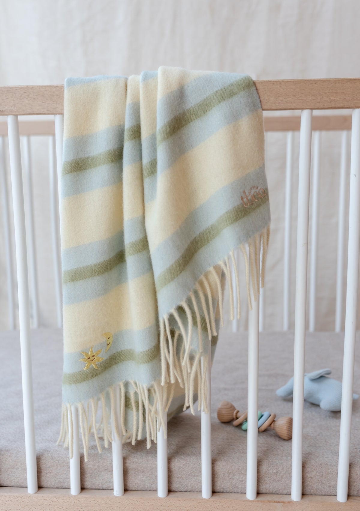 Lambswool Baby Blanket in Blue Stripe – TBCo
